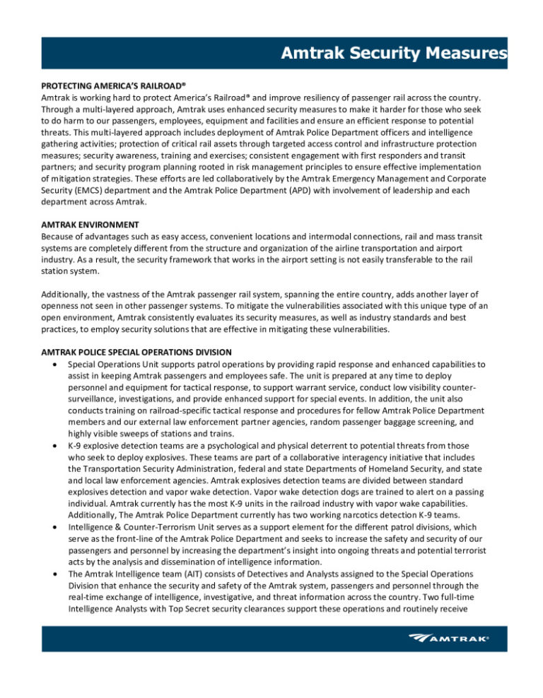 Fact Sheets - Amtrak Media