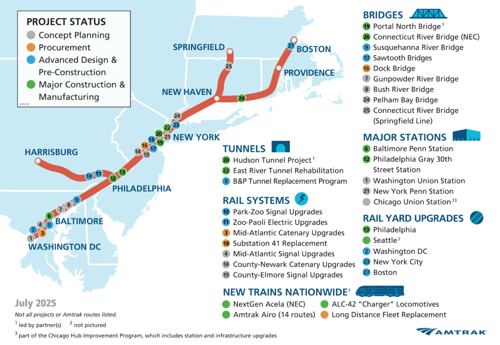 Map: Advancing Major Infrastructure Projects - Amtrak Media