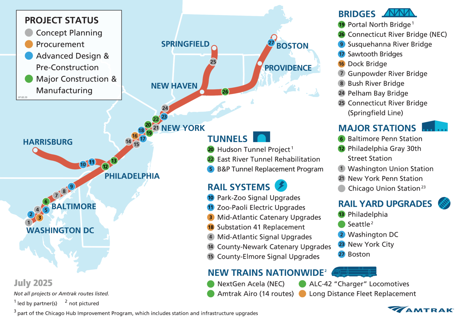 Map: Advancing Major Infrastructure Projects - Amtrak Media