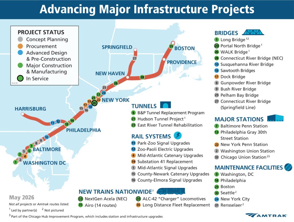 Map: Advancing Major Infrastructure Projects - Amtrak Media